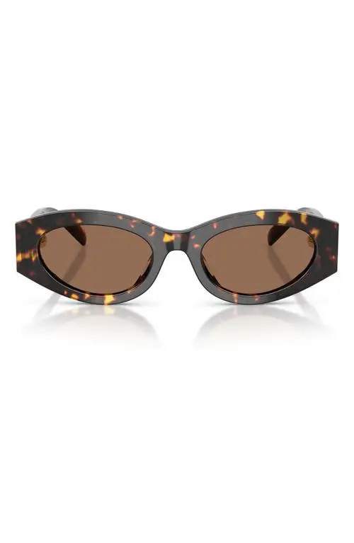 Tory Burch 52mm Oval Sunglasses - Brown Tortoise/brown