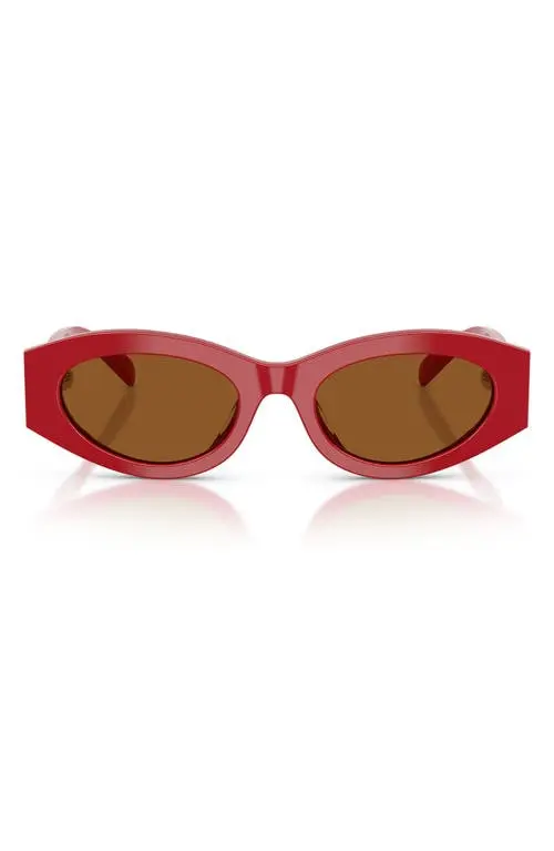 Tory Burch 52mm Oval Sunglasses - Red/dark Brown