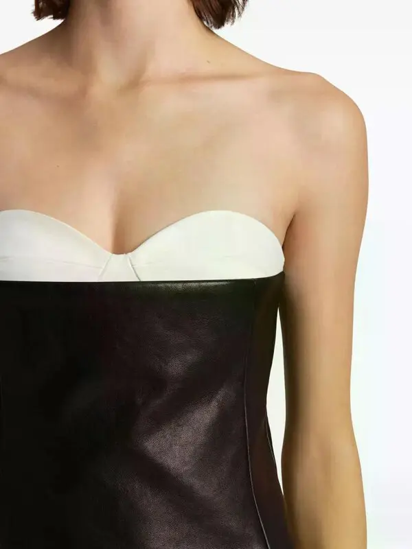 Khaite Yael Strapless Leather Maxi Dress - Black
