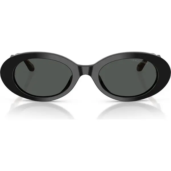 Giorgio Armani 52mm Oval Sunglasses - Black/dark Grey