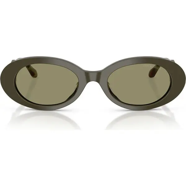 Giorgio Armani 52mm Oval Sunglasses - Verde Barca/green