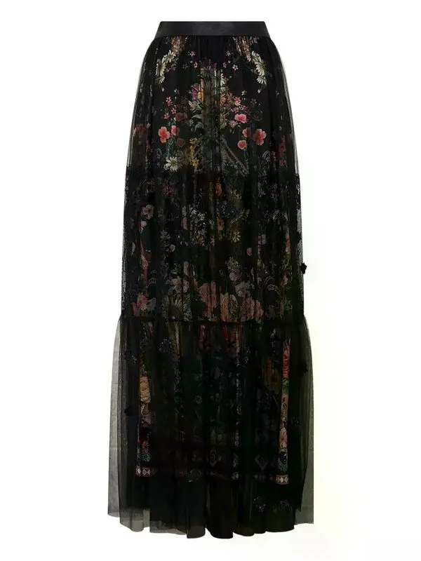 Camilla Letters From A Vineyard Maxi Skirt - Black