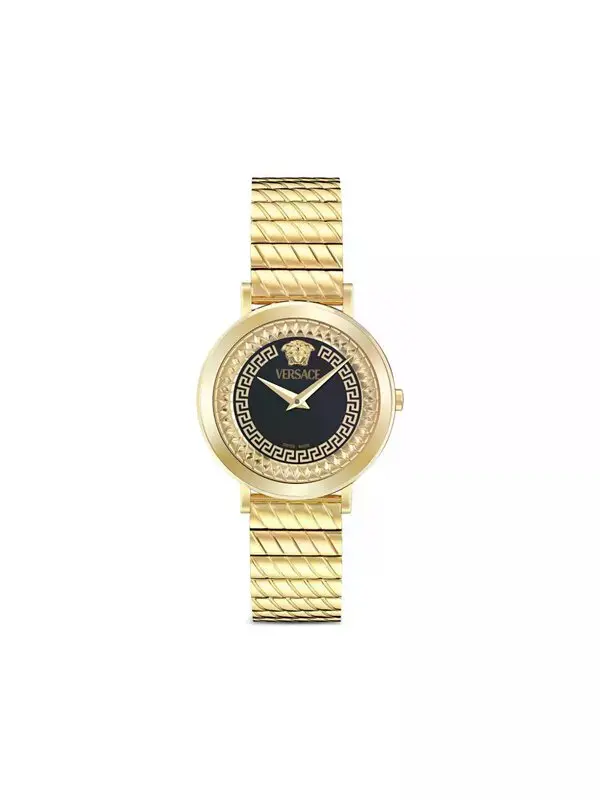 Versace Greca Key Stainless Steel Round 35mm Watch - Black