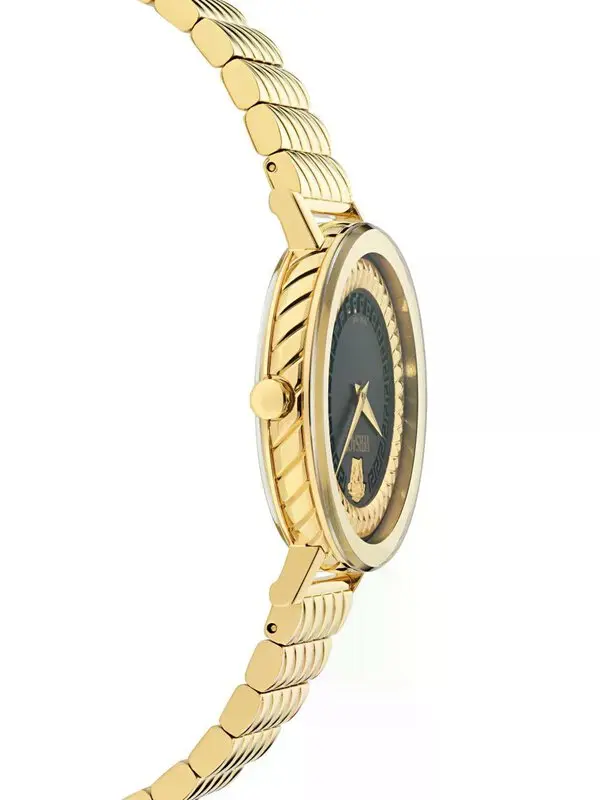 Versace Greca Key Stainless Steel Round 35mm Watch - Black