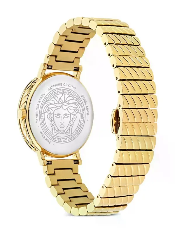 Versace Greca Key Stainless Steel Round 35mm Watch - Black