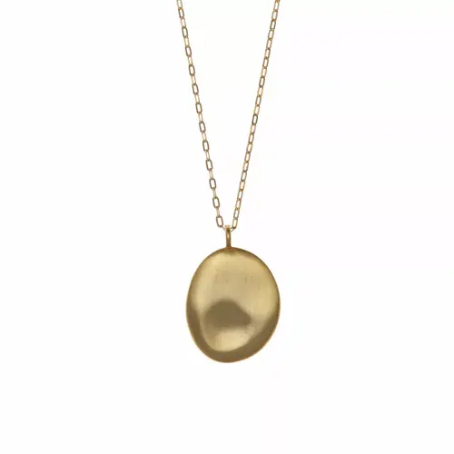 UNCOMMON GOODS Leesa Storfer Worry Stone Pendant Necklace - Goldlated