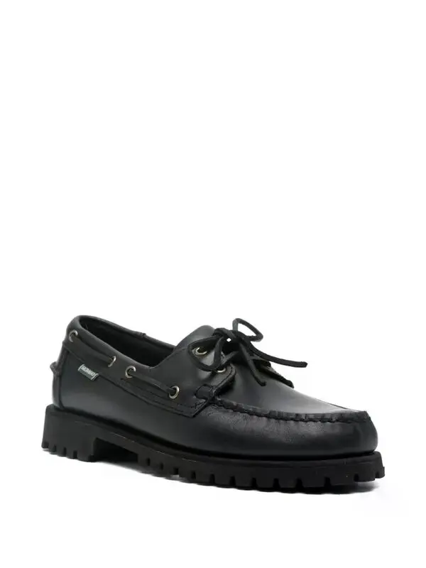 SEBAGO Leather Boat Shoes - Black