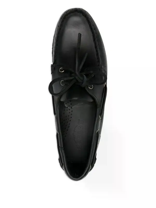 SEBAGO Leather Boat Shoes - Black