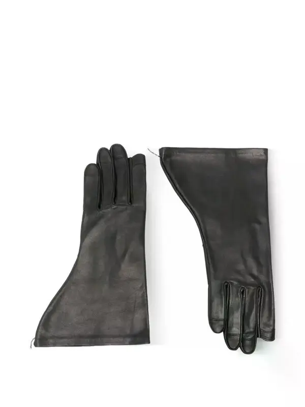 Rick Owens Panelled Leather Gloves - Black