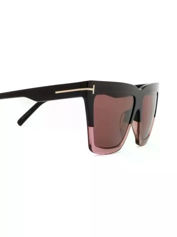 TOM FORD Eden Square Frame Sunglasses - Brown