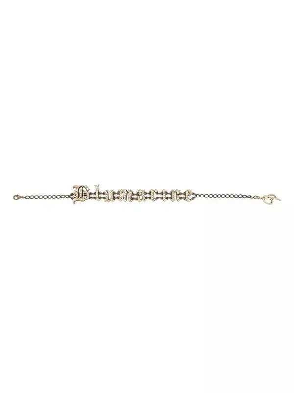Blumarine Crystal-embellished Logo Chain Necklace - Silver