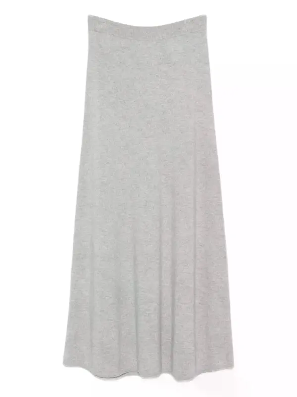 LISA YANG Ribbed Trim Cashmere Skirt