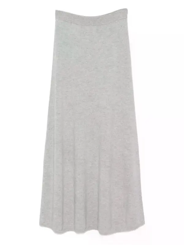 LISA YANG Ribbed Trim Cashmere Skirt