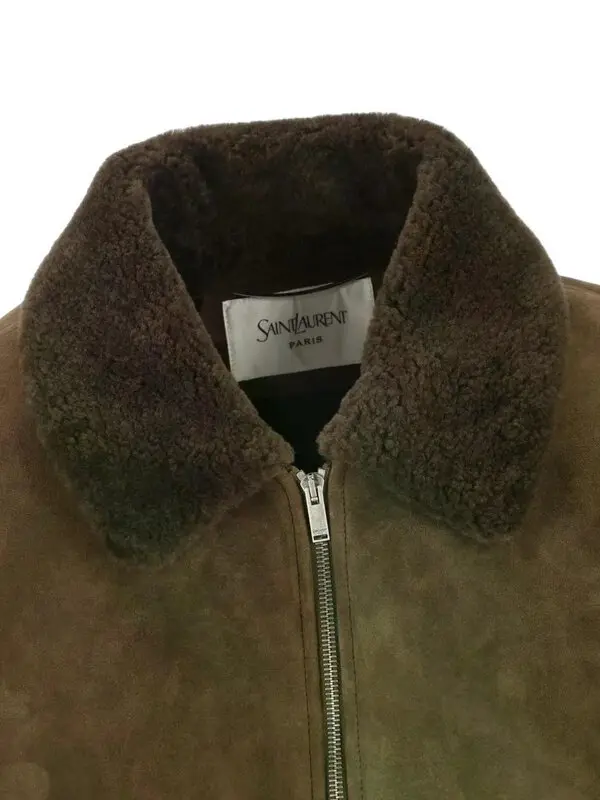 Saint Laurent Shearling Collar Jacket - Brown
