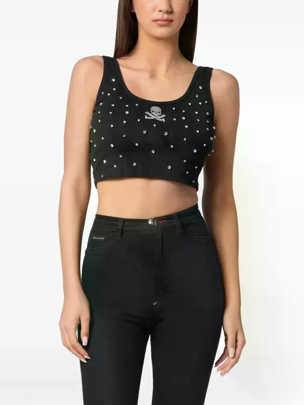 Philipp Plein Rhinestone-embellished Top