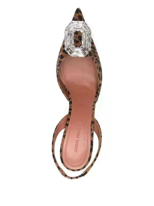 Amina Muaddi Camelia Crystal-embellished Pumps - Neutrals