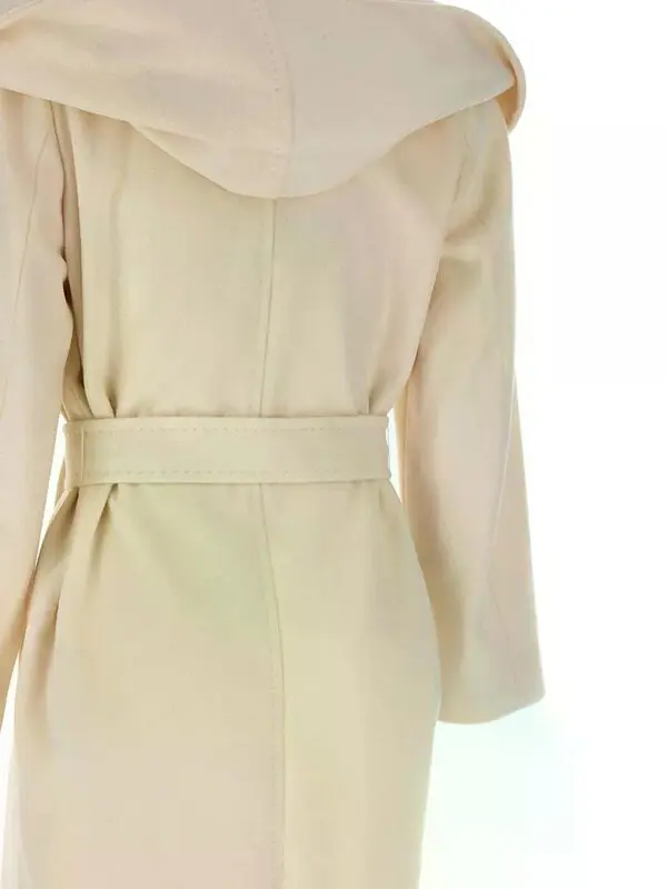 Max Mara Hooded Belted Wool Coat - Neutrals