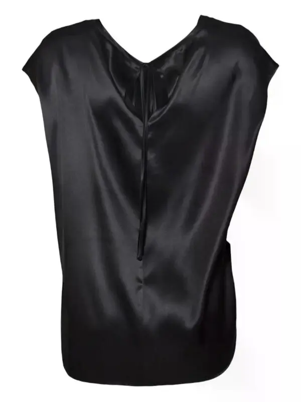 SOLOTRE Tie-detail Top - Black