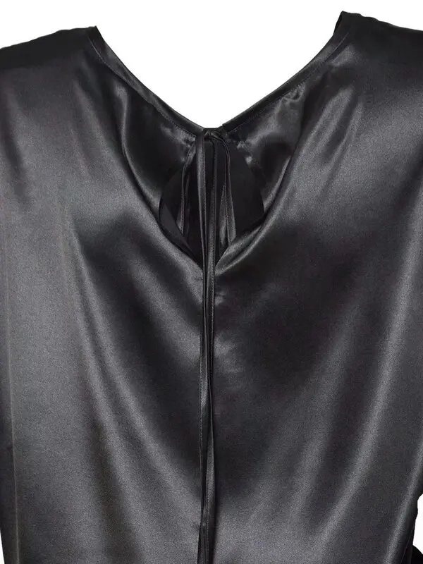 SOLOTRE Tie-detail Top - Black