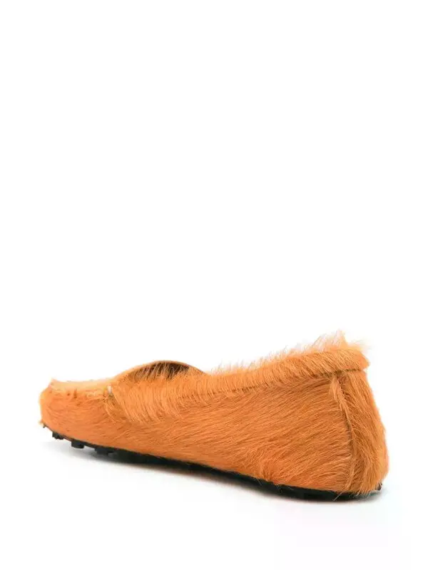 Marni Calf-hair Slip-on Loafers - Orange