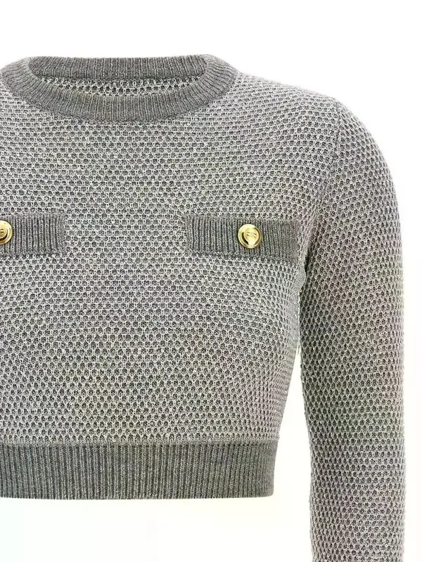 Elisabetta Franchi Sequined Knitted Sweater - Grey