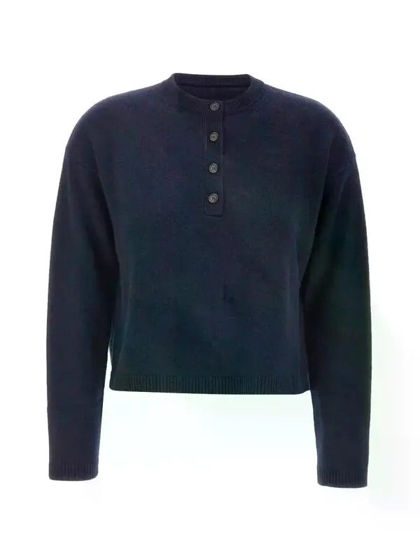 Max Mara London Half-buttoned Sweater - Blue