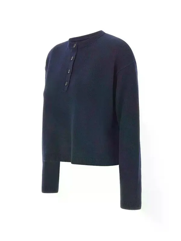 Max Mara London Half-buttoned Sweater - Blue