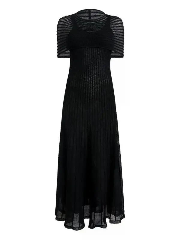Khaite Thora Striped Dress - Black