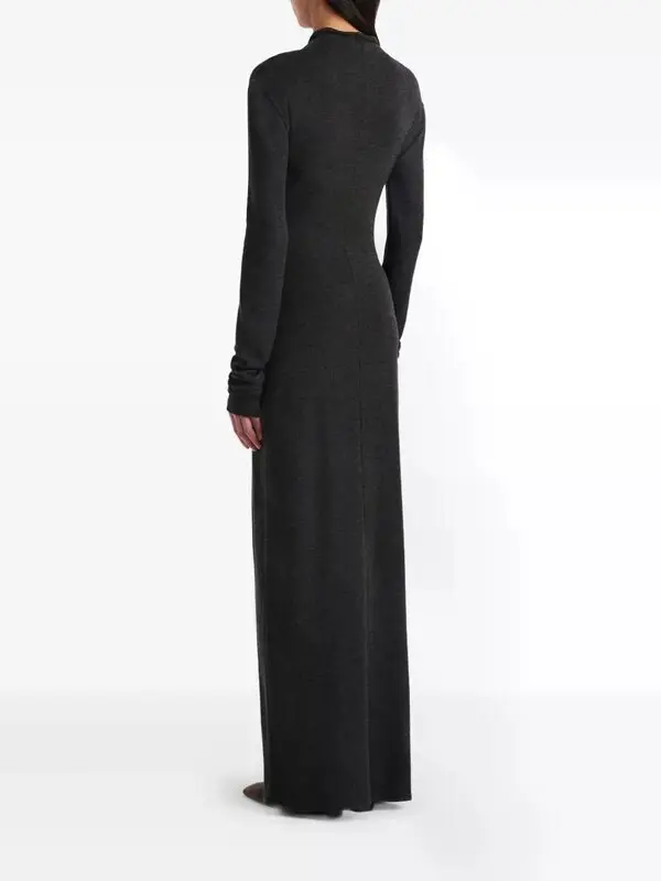 Khaite Long-sleeve Roll-neck Dress - Grey