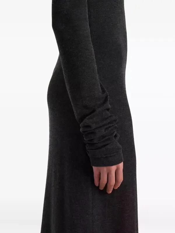 Khaite Long-sleeve Roll-neck Dress - Grey