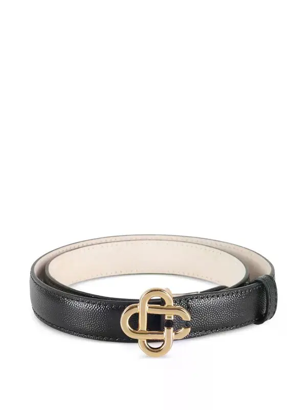 Casablanca Interlocking-buckle Leather Belt - Black