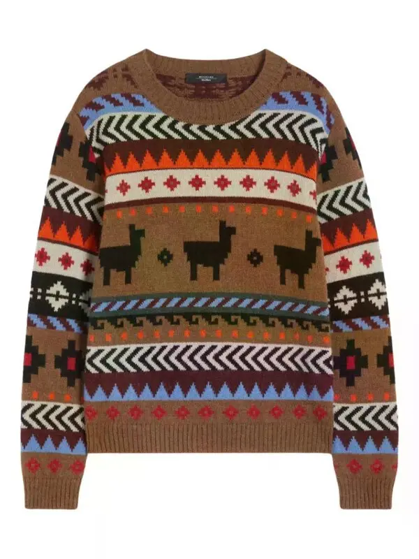 Max Mara Llama-pattern Crew-neck Sweater