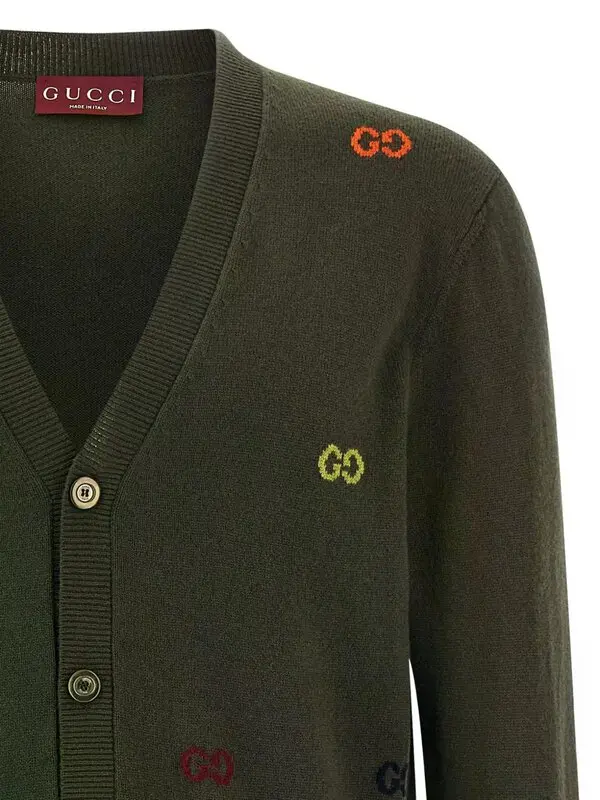Gucci Gg Intarsia Cashmere Cardigan
