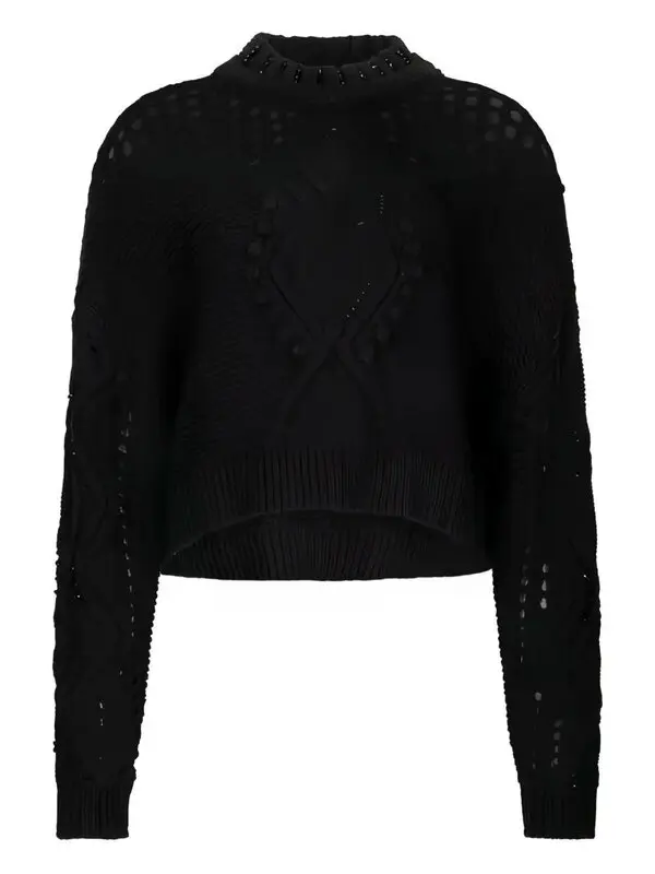 Liu Jo Openwork Embossed Wool Jumper
