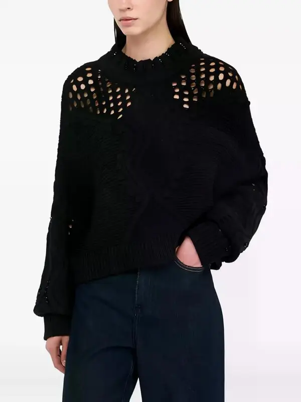 Liu Jo Openwork Embossed Wool Jumper