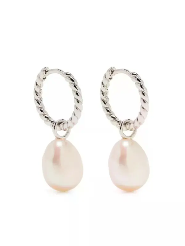 MISSOMA Pearl Hoop Earrings - Silver