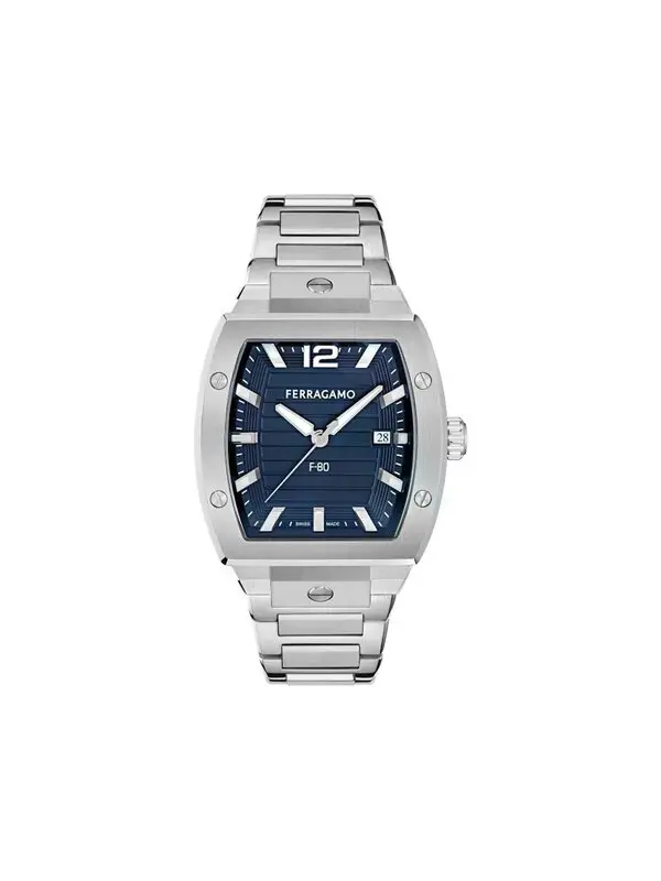 FERRAGAMO F-80 40mm Stainless Steel Tonneau Watch - Silver