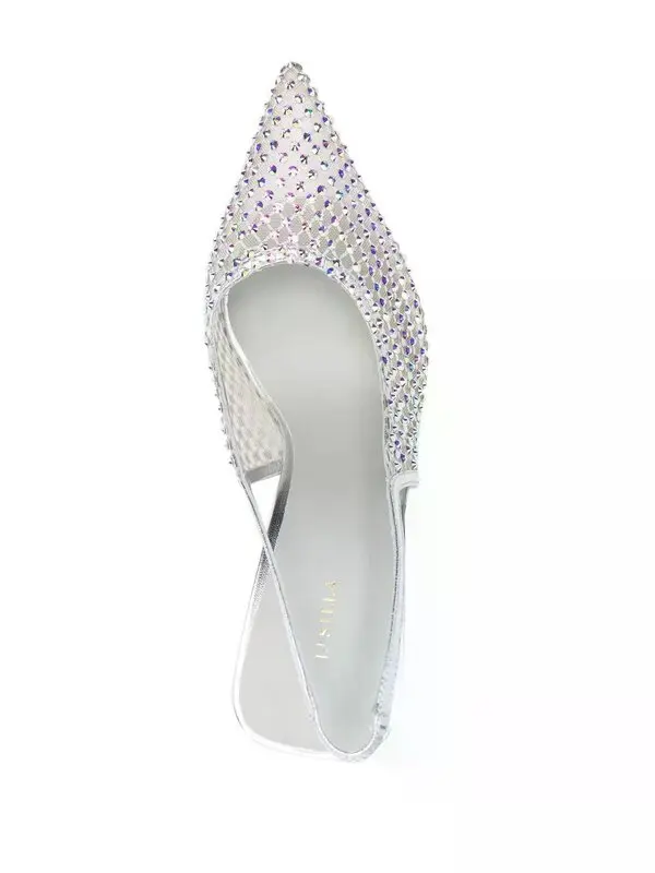 LE SILLA Crystal-embellished Slingback Pumps