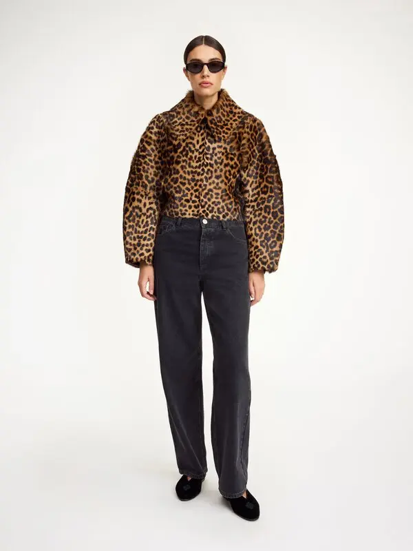 BY MALENE BIRGER Rowani Shearling Calf Jacket - Leopard