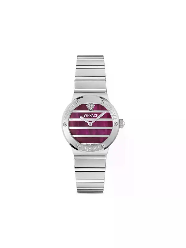 Versace 33mm Striped-dial Watch - Red