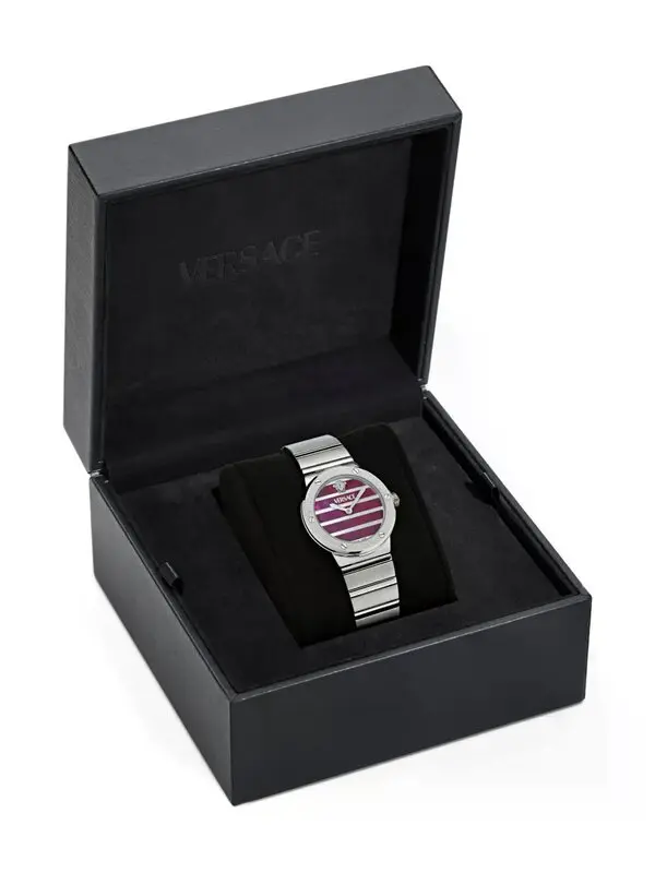 Versace 33mm Striped-dial Watch - Red