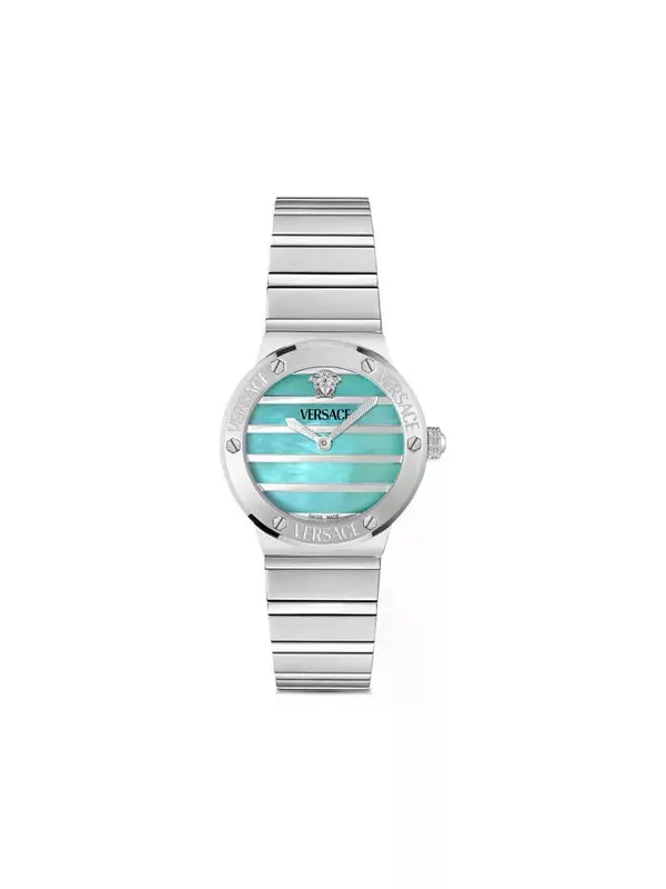 Versace 33mm Striped-dial Watch - Blue