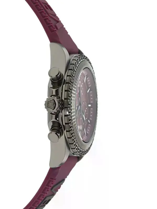 Versace Antares Greek Key 43mm Chronograph Watch - Grey