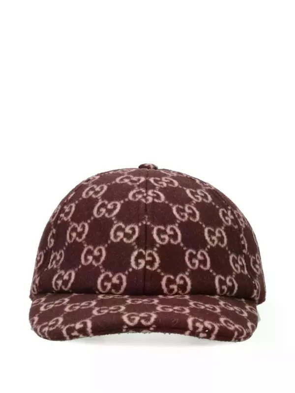 Gucci Gg Monogram Baseball Cap - Red