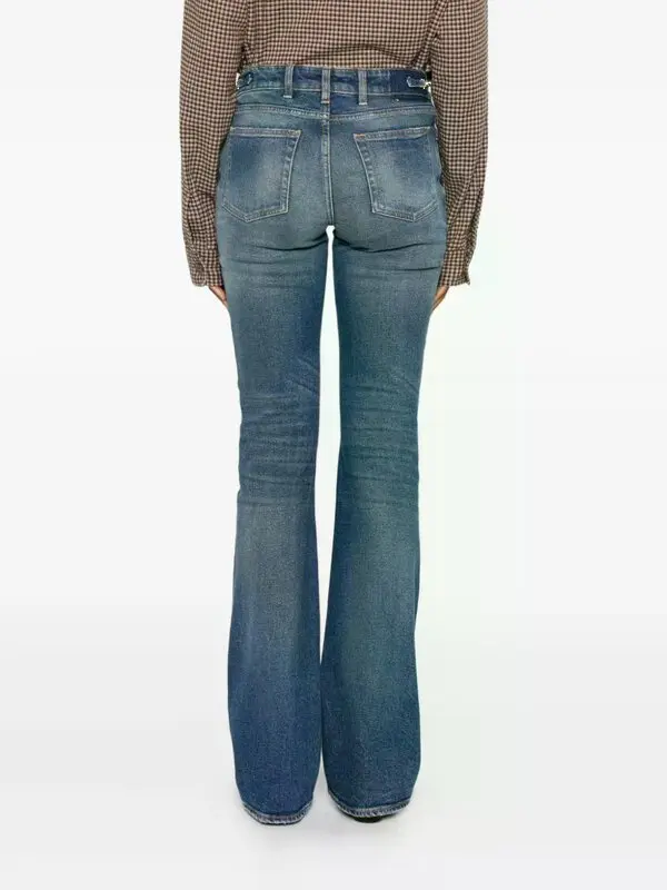 GOLDEN GOOSE Bootcut Jeans With Metallic Detail And Aged Wash - Blue