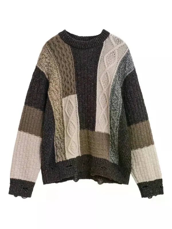 Gant Patchwork Cable-knit Sweater