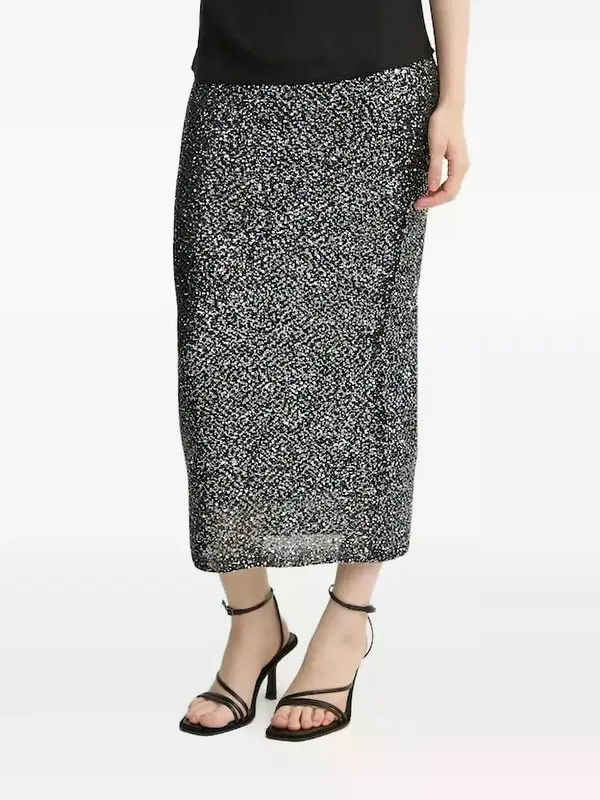 A.L.C. Lurex-knit Midi Skirt - Grey