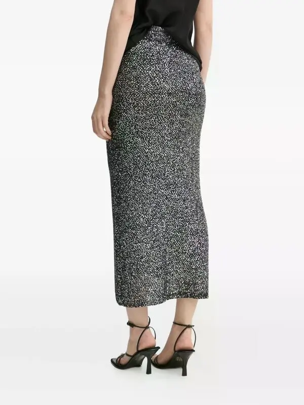 A.L.C. Lurex-knit Midi Skirt - Grey