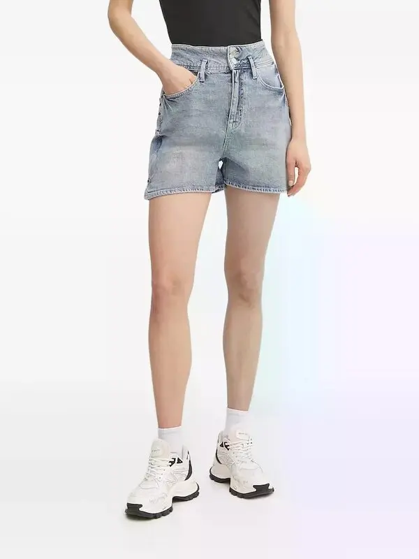 Armani Exchange Logo-patch Denim Mini Shorts