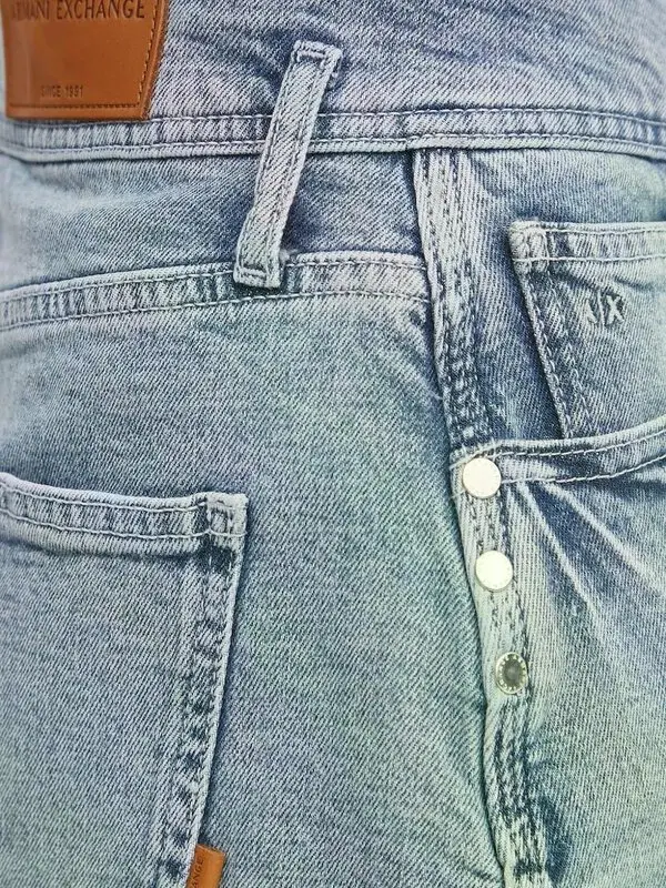 Armani Exchange Logo-patch Denim Mini Shorts
